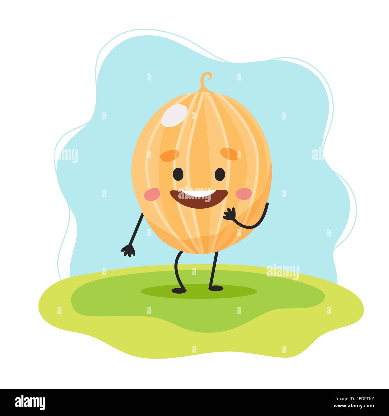 Melon cute character, illustration for kids in cartoon style Stock ...