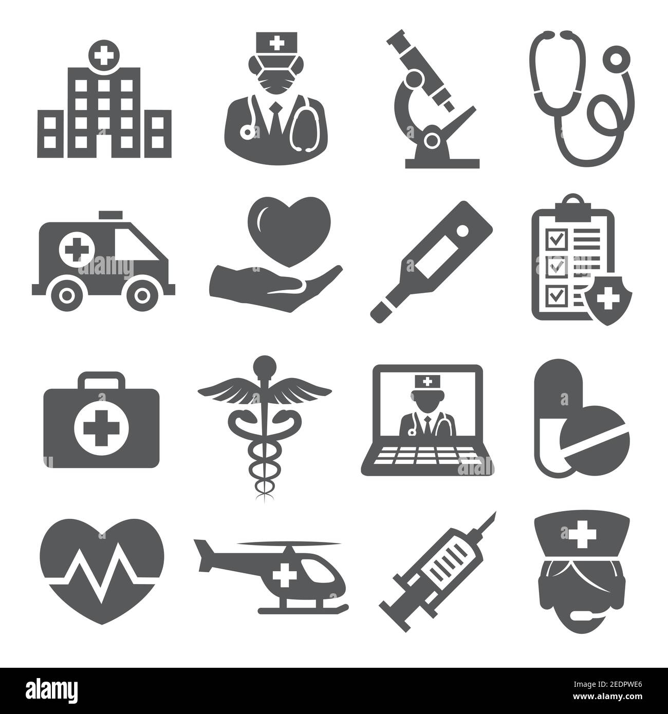 Hospital icons set on white background Stock Vector Image & Art - Alamy