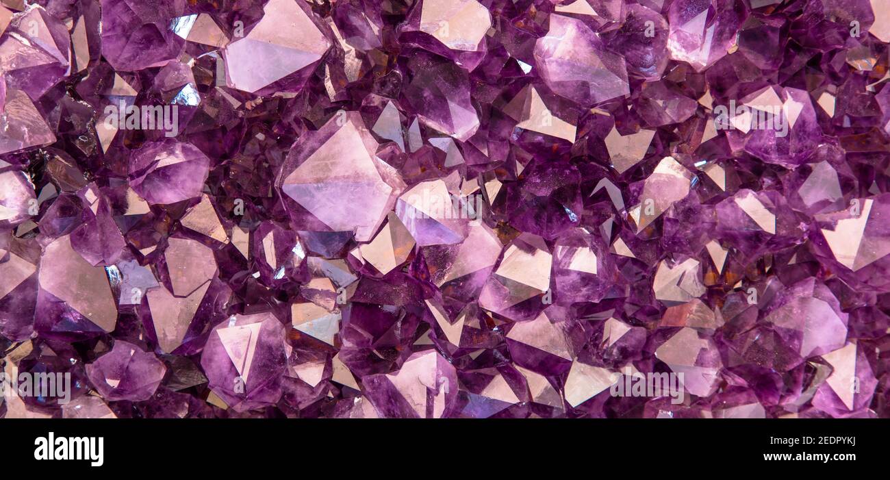 Beautiful violet background and texture with amethyst crystals Stock ...