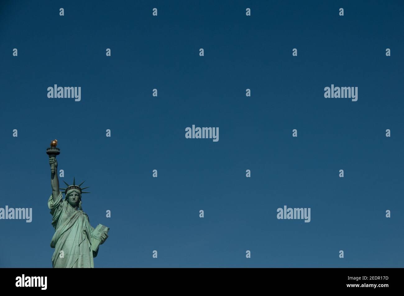 Statue of liberty New York with negative space to the right Stock Photo ...
