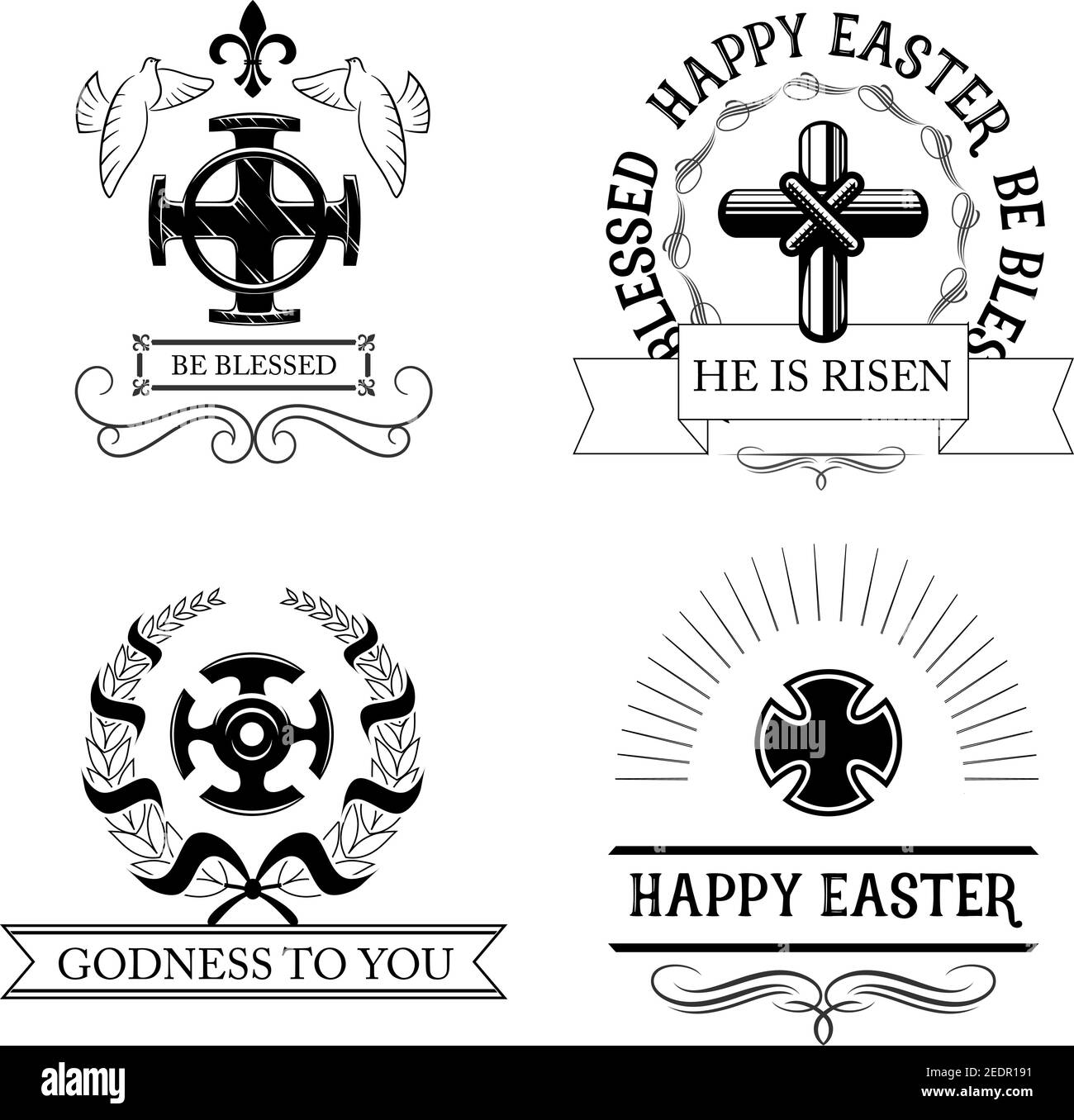 Black And White Easter Cross