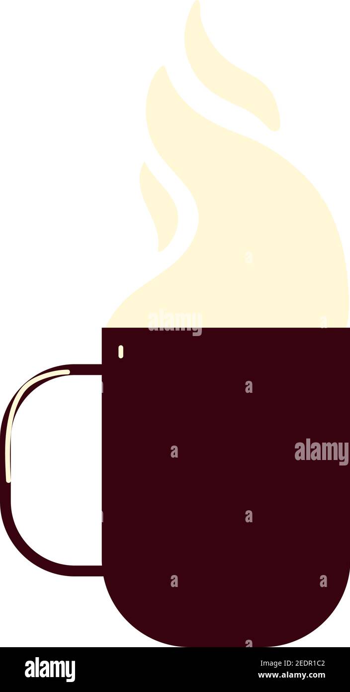 hot coffee cup beverage icon isolated design vector illustration Stock ...
