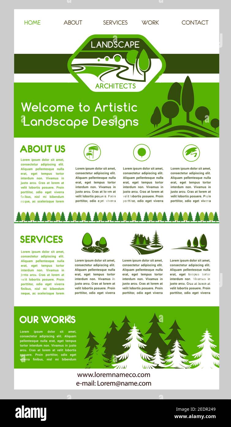 Landing page template for landscape architecture business company ...