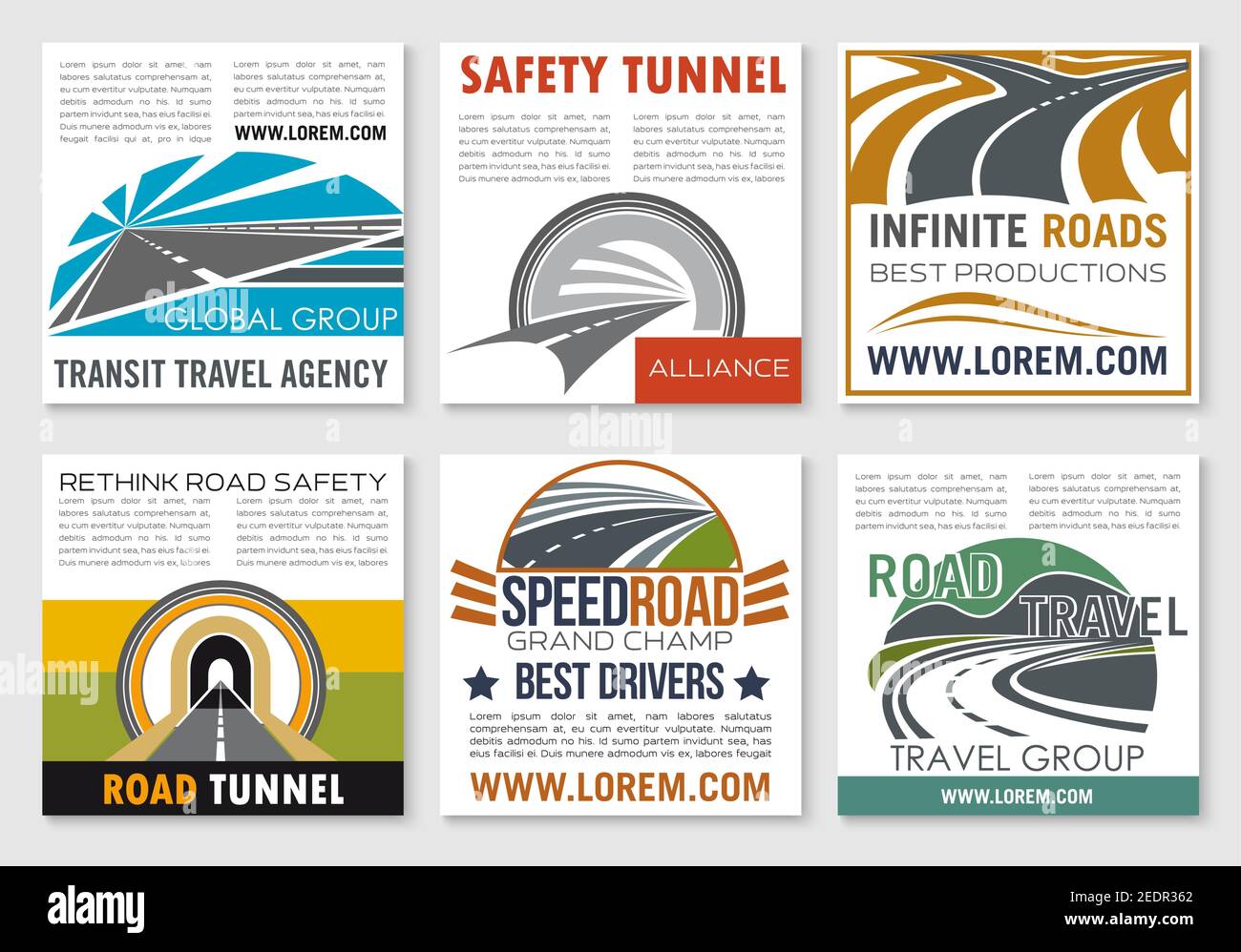 Road travel and traffic safety flyer template. Speedy highway ...
