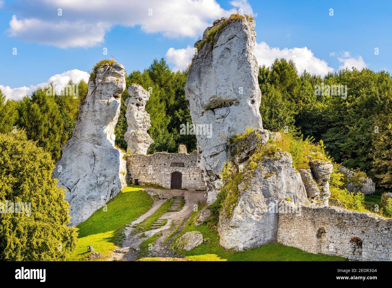 Podzamcze, Poland - August 25, 2020: External yard and torture room ...