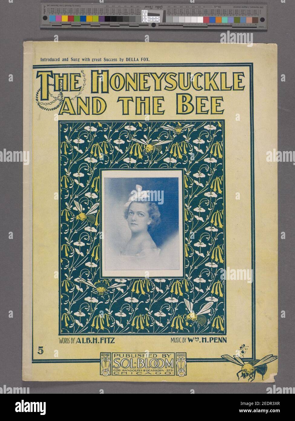 The honeysuckle and the bee Stock Photo - Alamy
