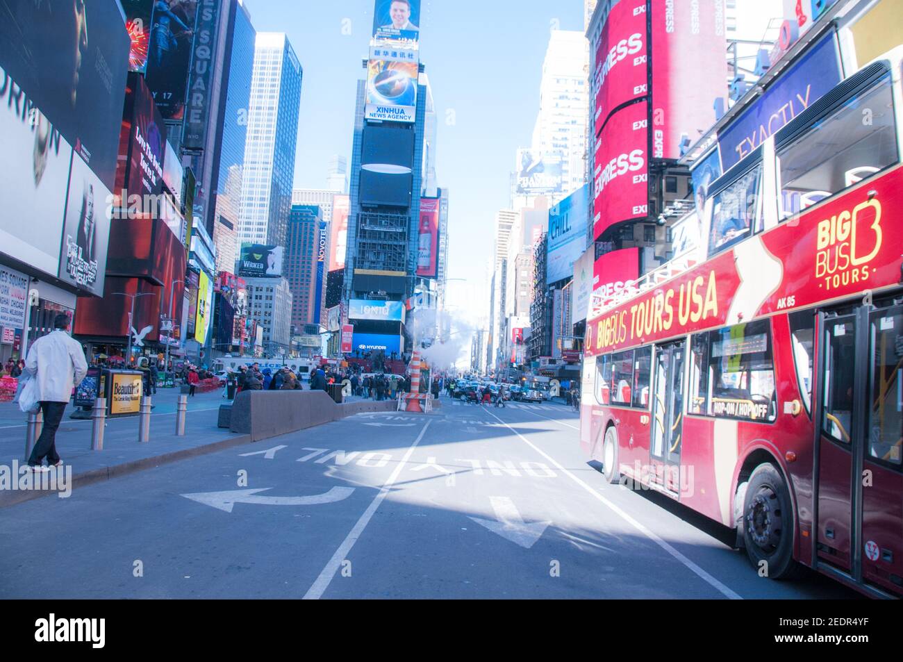 New york Times Square day light busy area Stock Photo - Alamy