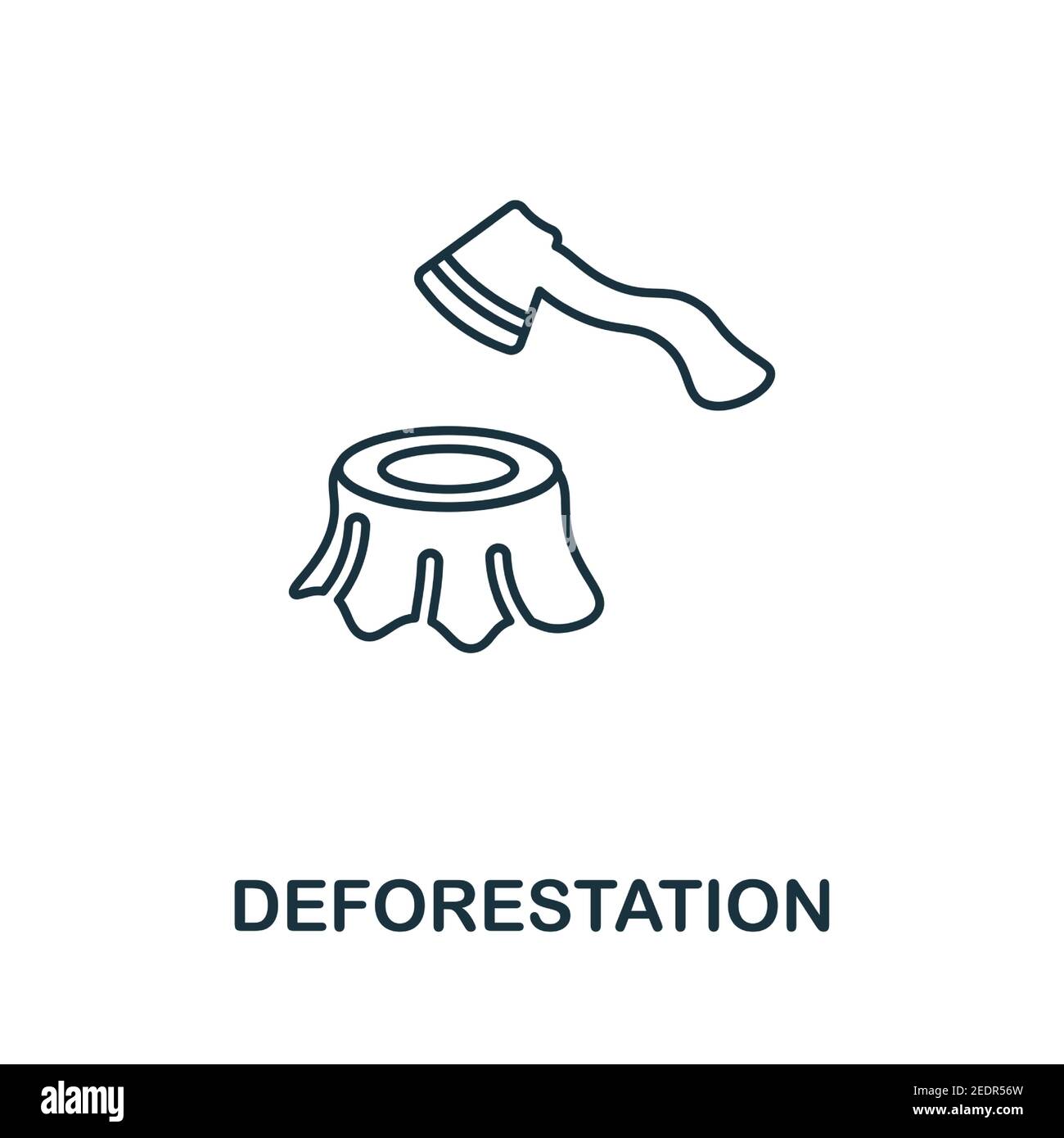 Deforestation Icon Simple Element From Global Warming Collection