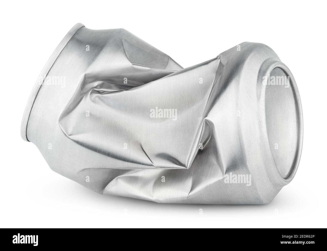 Crumpled empty blank soda or beer can garbage isolated on white ...