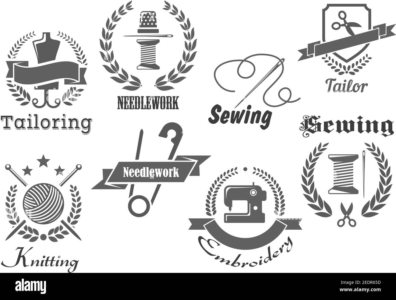 Sewing studio retro vector Cut Out Stock Images & Pictures - Alamy