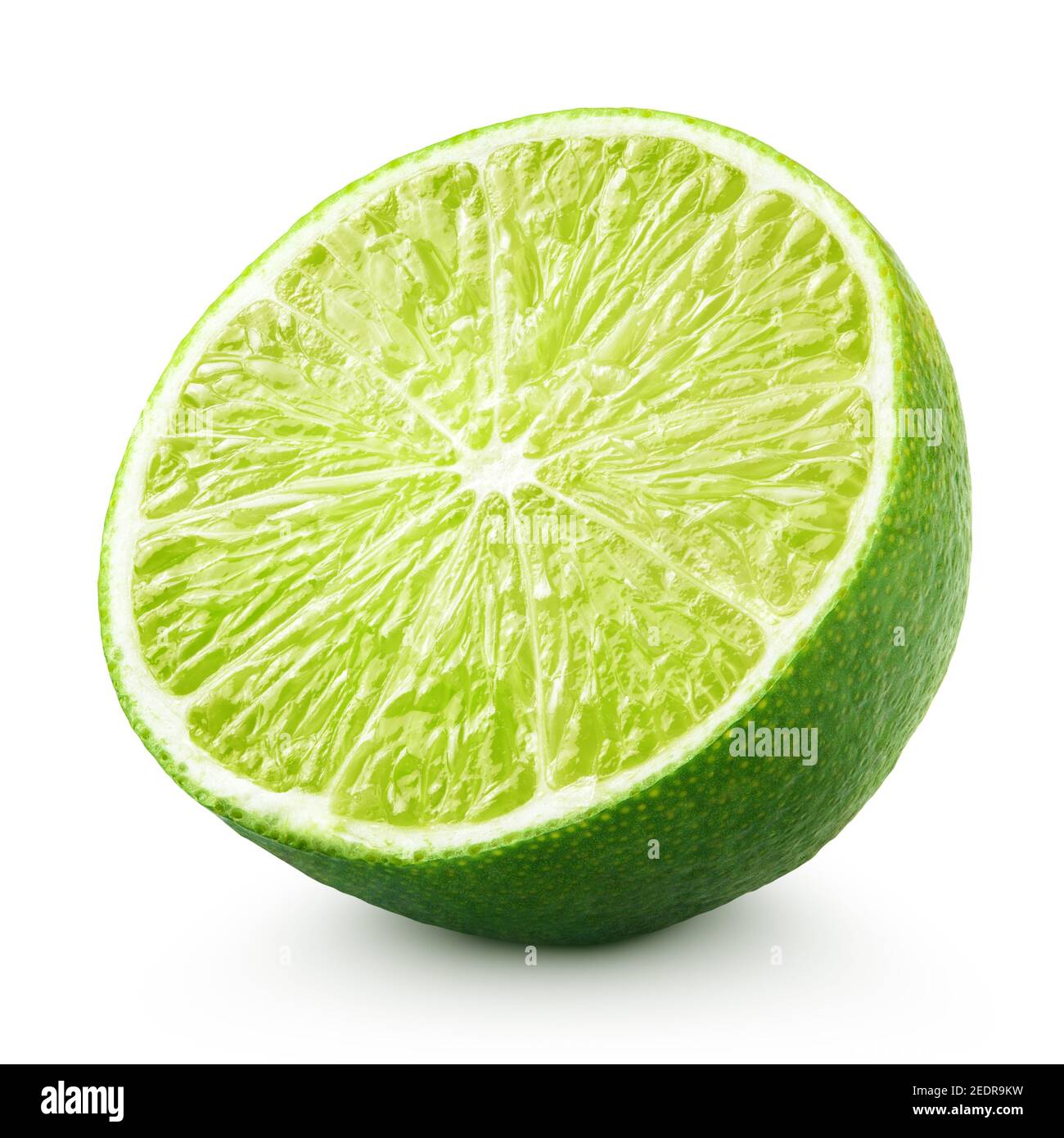 Half of lime citrus fruit isolated on white background with clipping ...