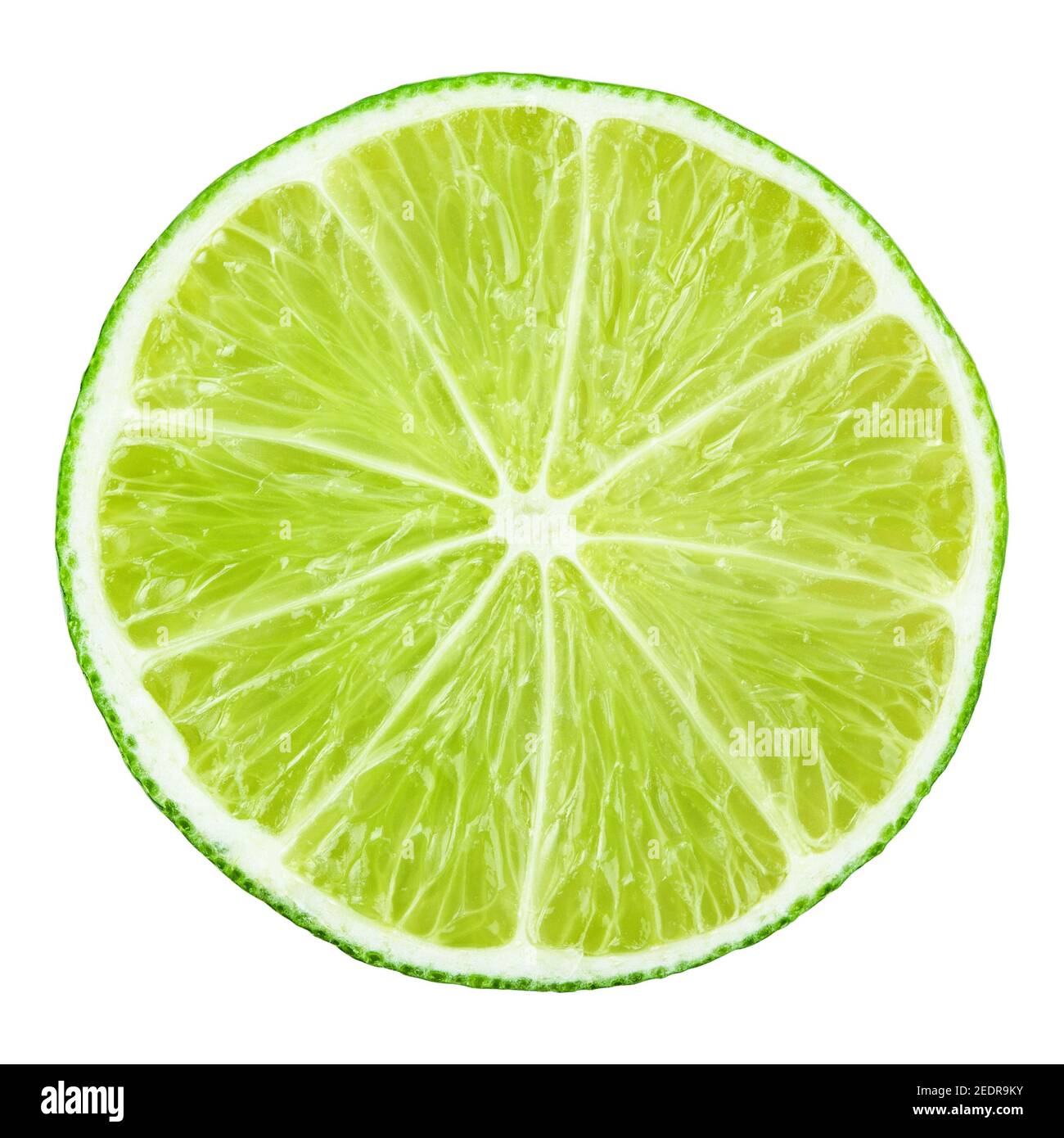 Slice of lime citrus fruit isolated on white with clipping path Stock ...