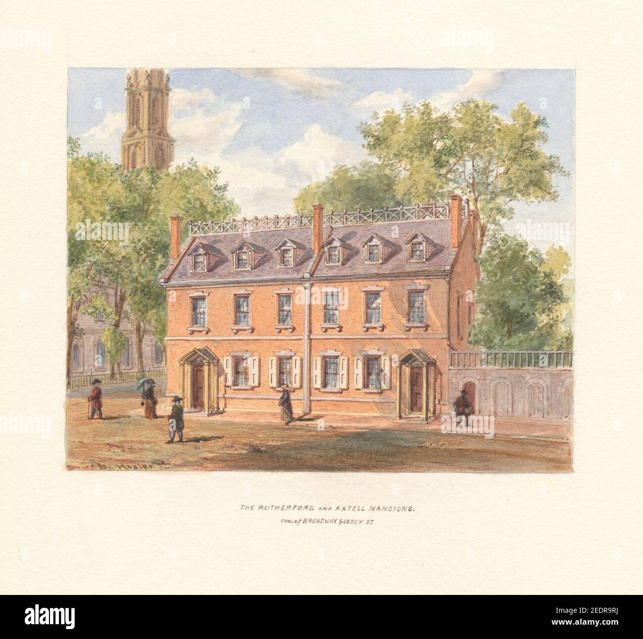 The Rutherford and Axtell mansions. Cor. of Broadway & Vesey St Stock ...