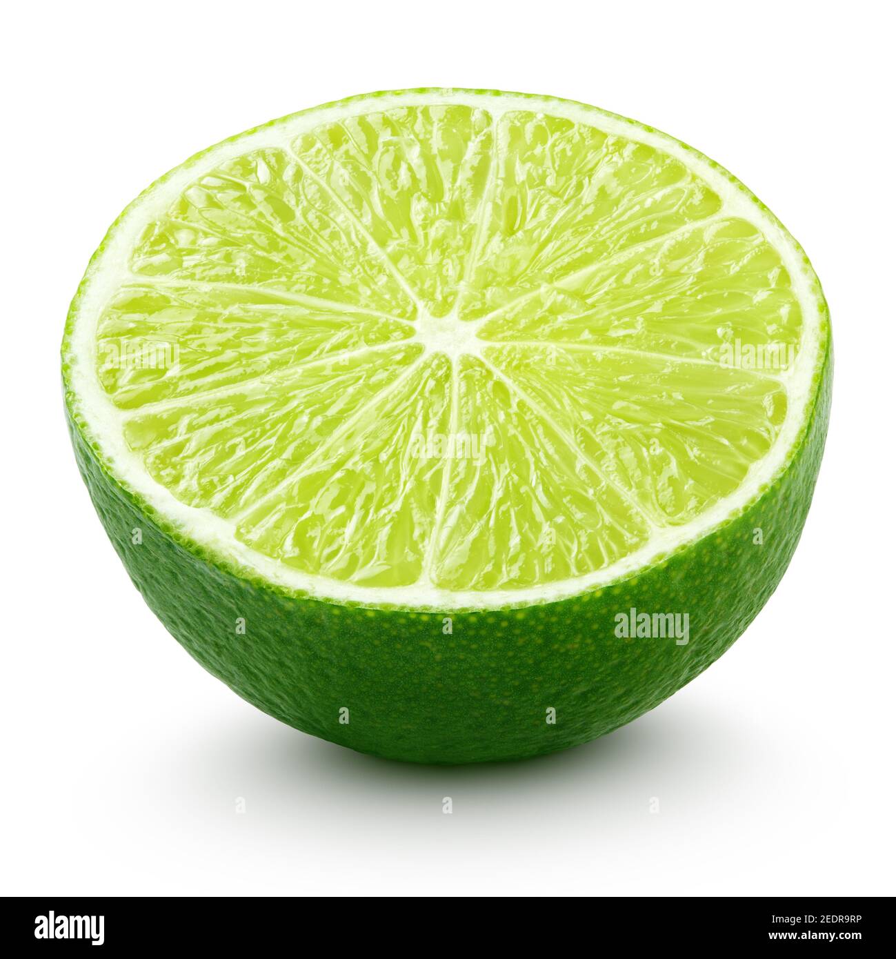 Half of lime citrus fruit isolated on white background with clipping ...