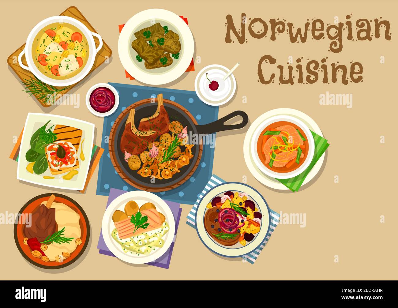 Norwegian sandwich Stock Vector Images - Alamy