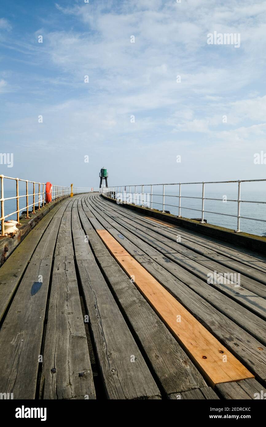 Boardwalk at Whitby harbour on the Yorkshire coast, UK Stock Photo - Alamy