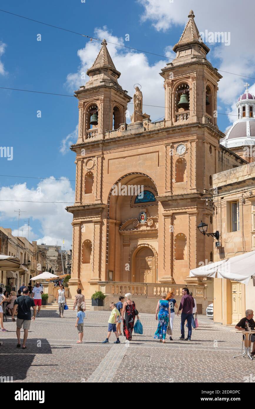 Sanctuary of Our Lady of Pompei church Marsaxlokk Malta Stock Photo - Alamy