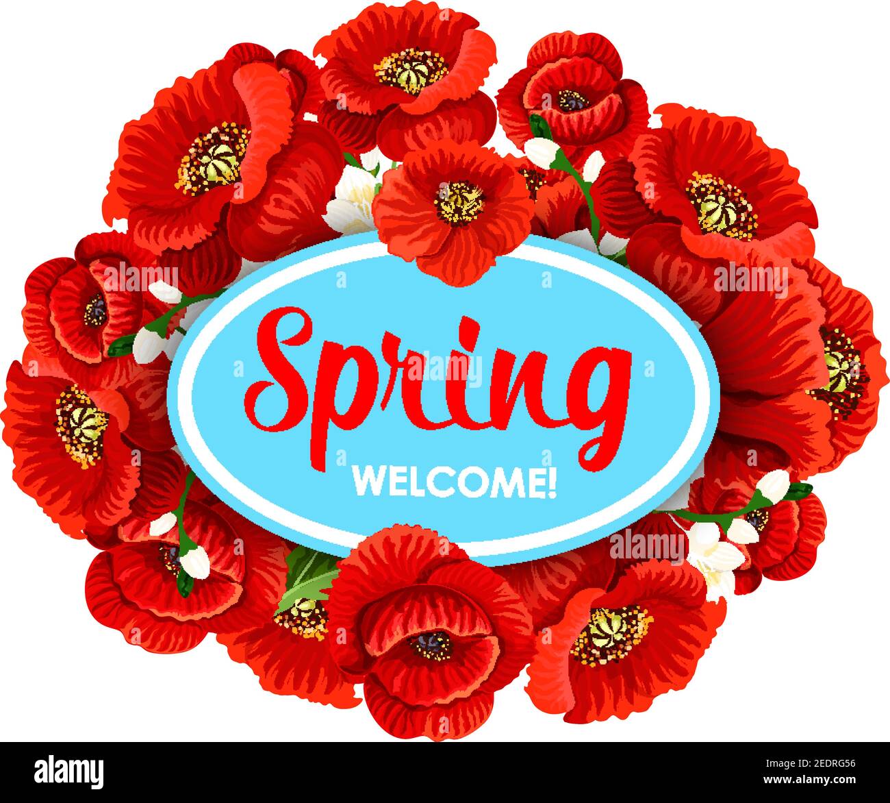 Welcome Spring greeting poster with springtime holidays seasonal quotes ...