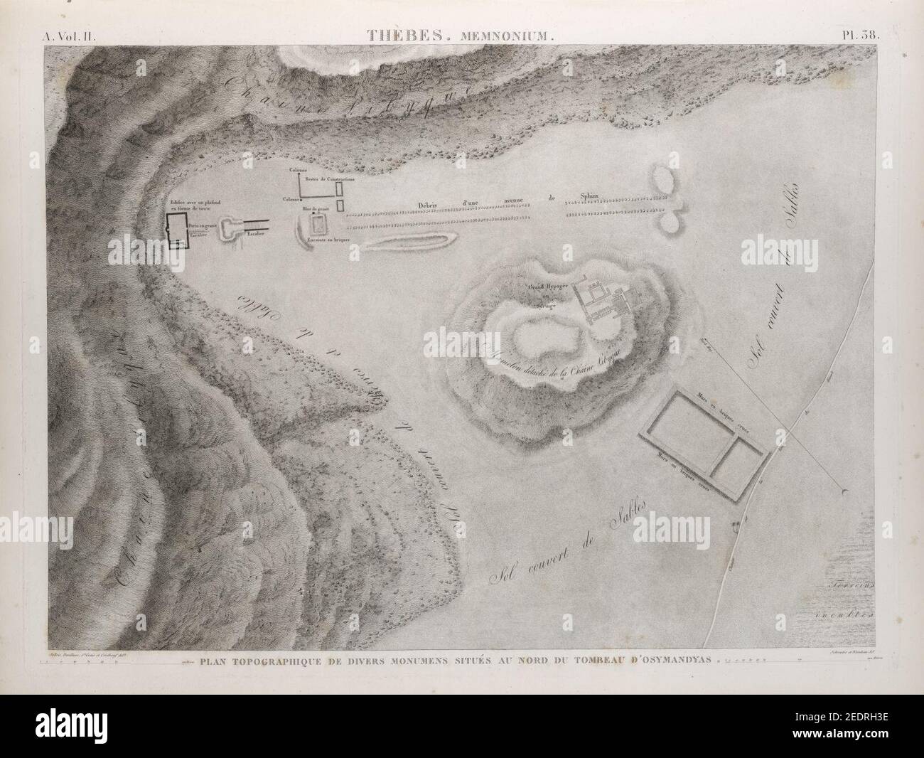 Thèbes. Memnonium (Ramesseum). Plan topographique de divers monumens ...