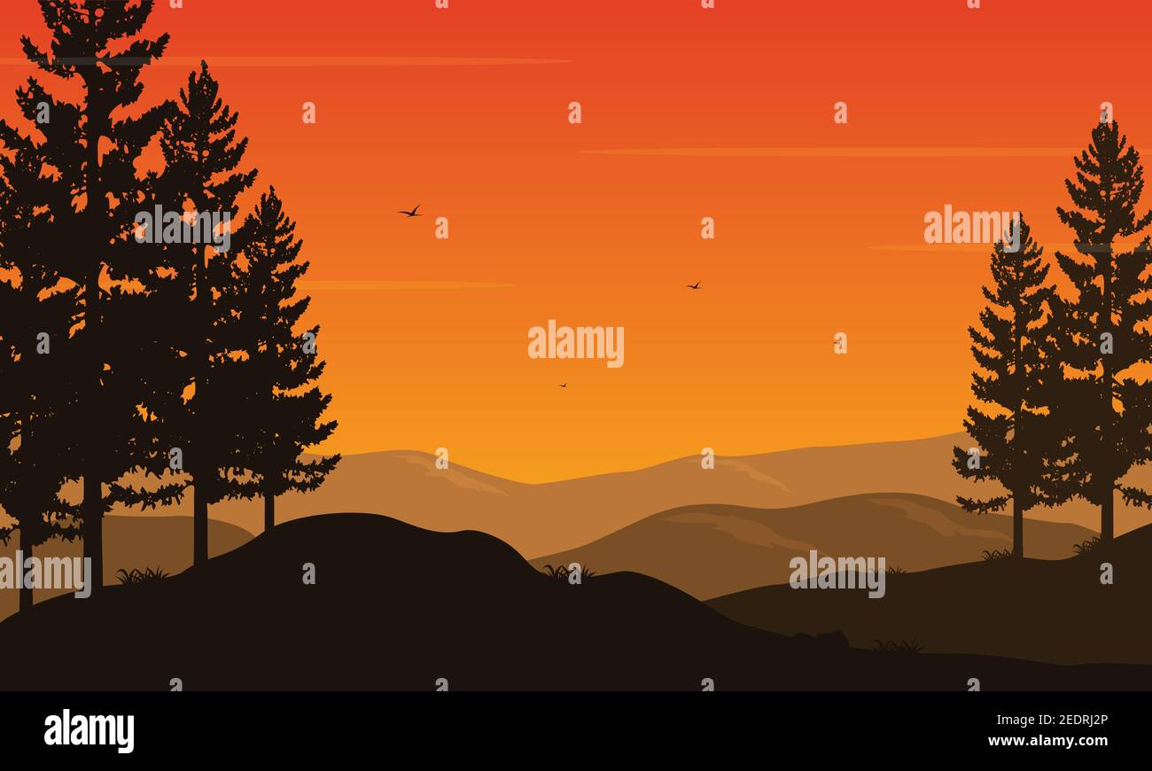 The beautiful color of the afternoon sky at dusk. Vector illustration ...