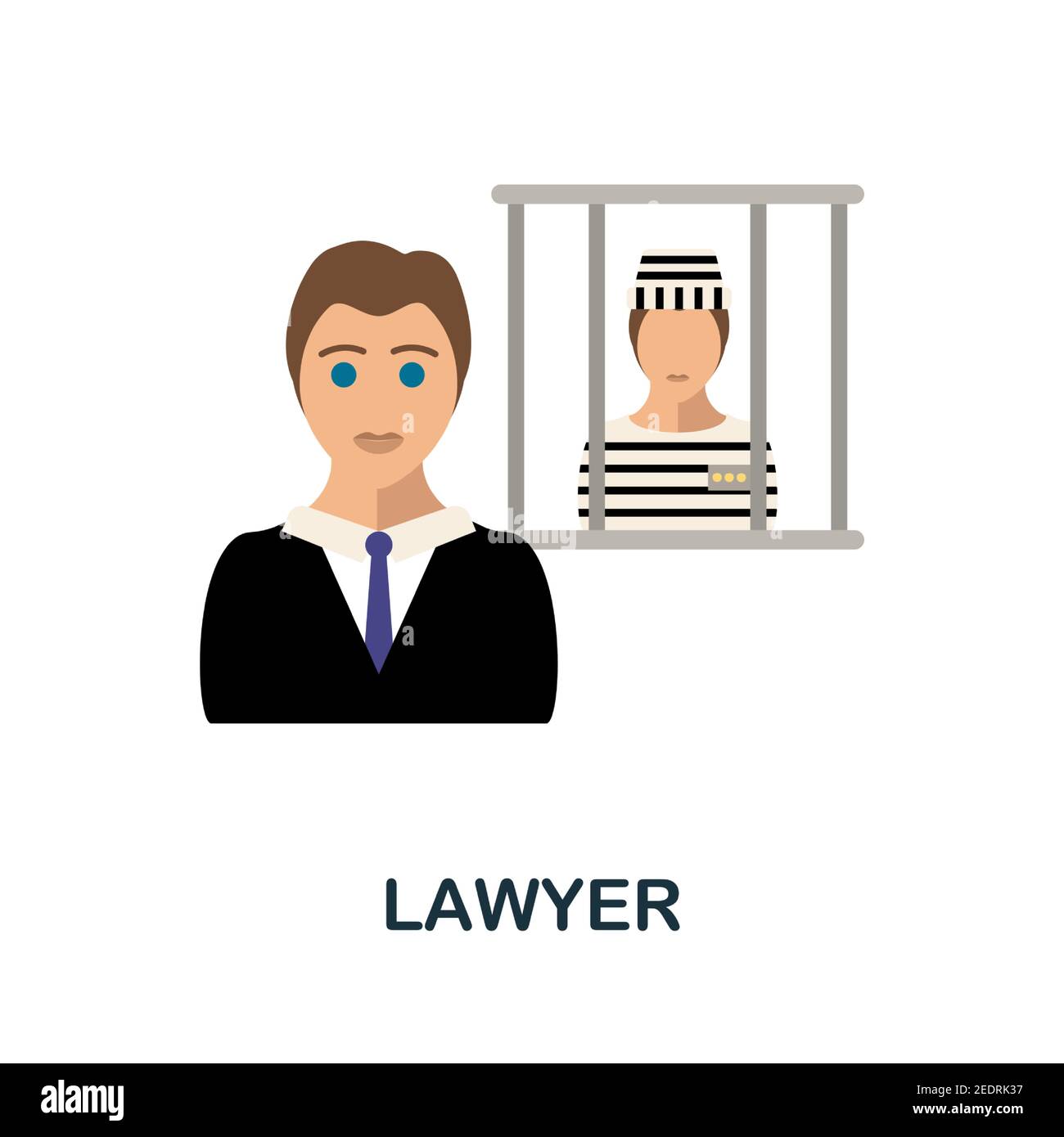 Lawyer flat icon. Color simple element from freelance collection ...