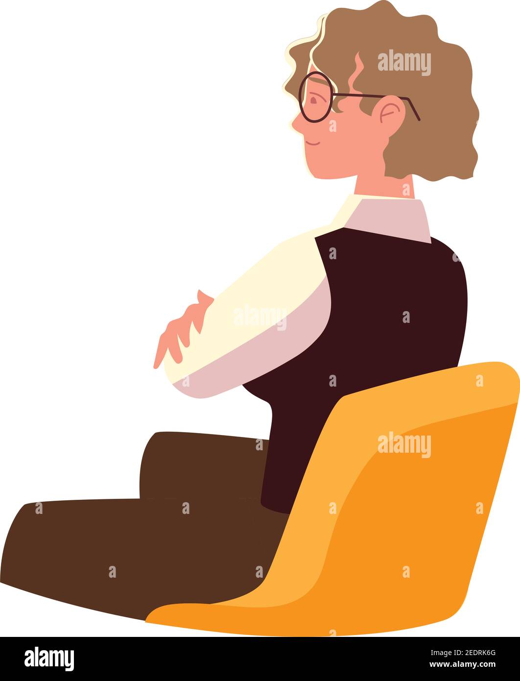 woman wearing glasses sitting on chair vector illustration isolated ...