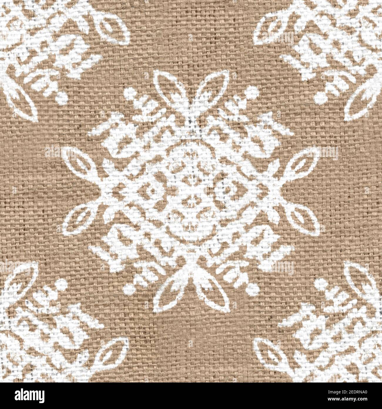 Seamless burlap with white paint pattern overlay Stock Photo - Alamy