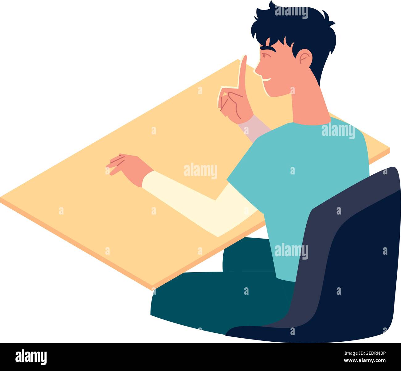 man sits at a table in office vector illustration isolated design Stock ...