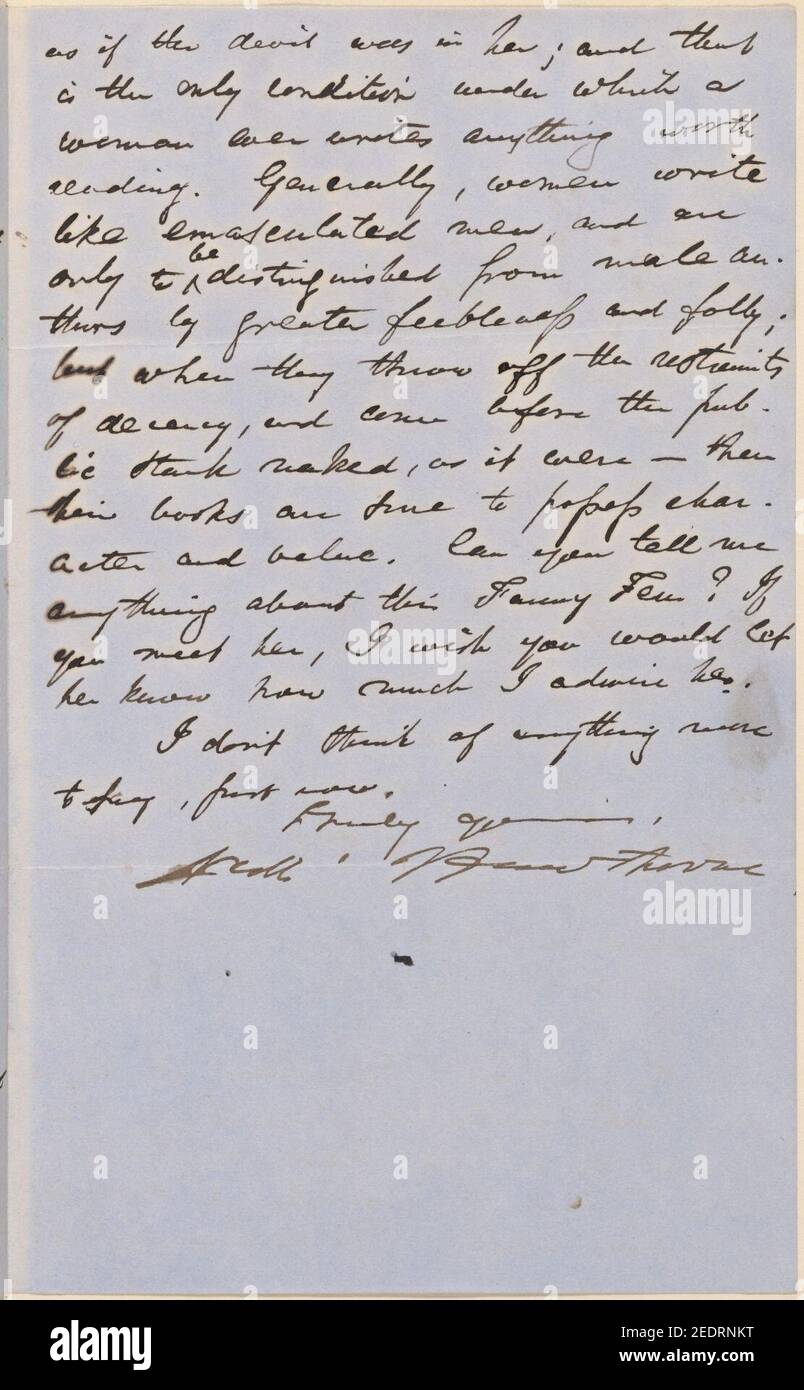 Ticknor, (William D.), ALS to. Feb. 2, 1855 Stock Photo - Alamy