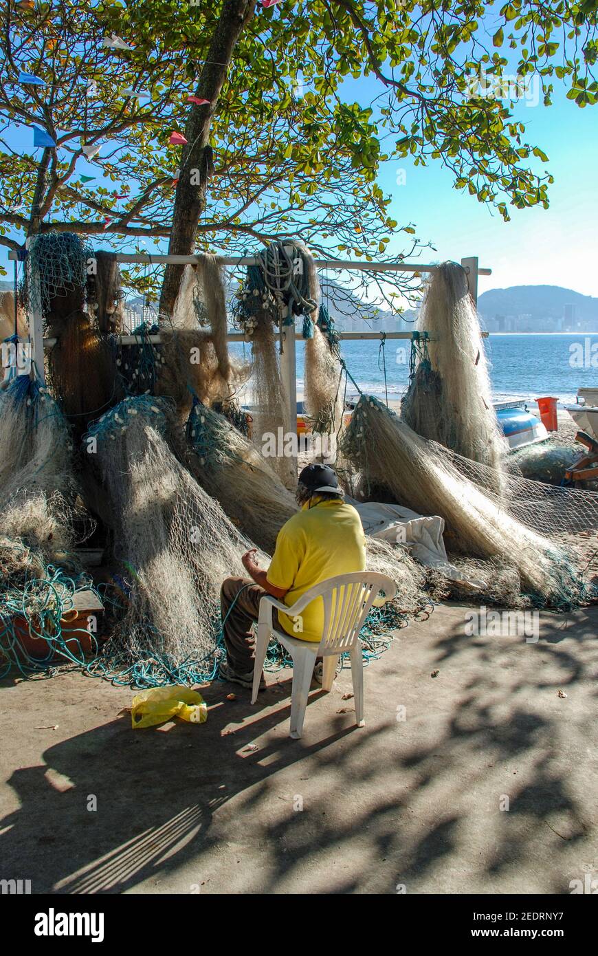 Fishing net, Copacabana beach Stock Photo - Alamy