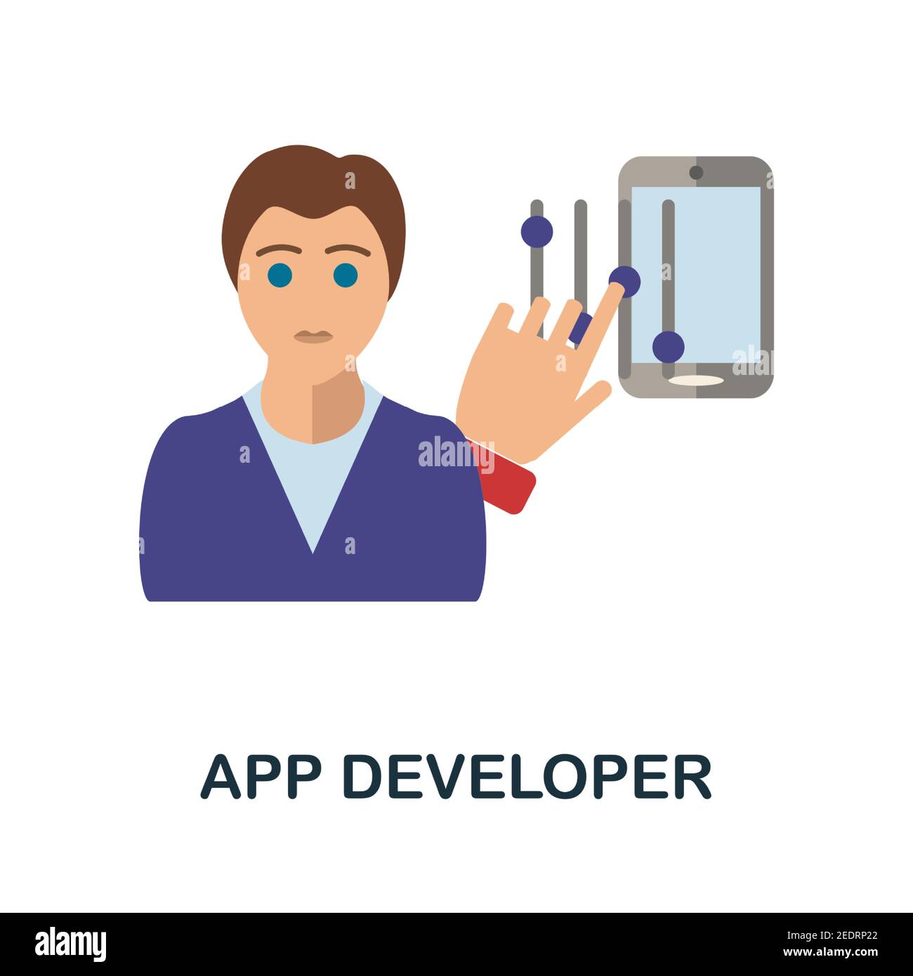 App Developer flat icon. Color simple element from freelance collection ...