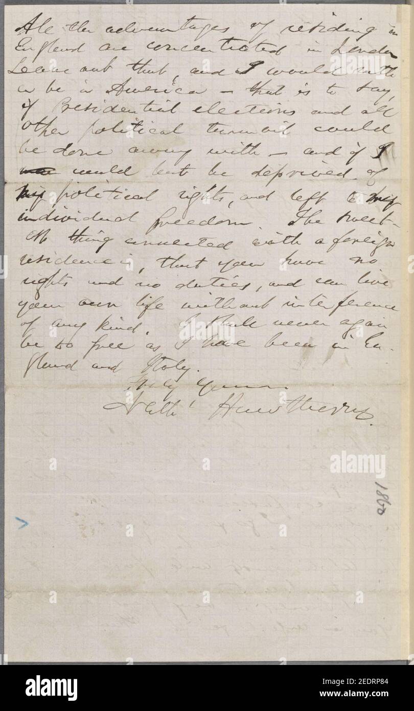 Ticknor, (William D.), ALS to. Feb. 10, 1860 Stock Photo - Alamy