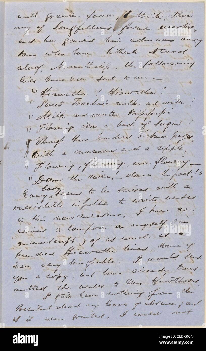 Ticknor, (William D.), ALS to. Jan. 17, 1856 Stock Photo - Alamy