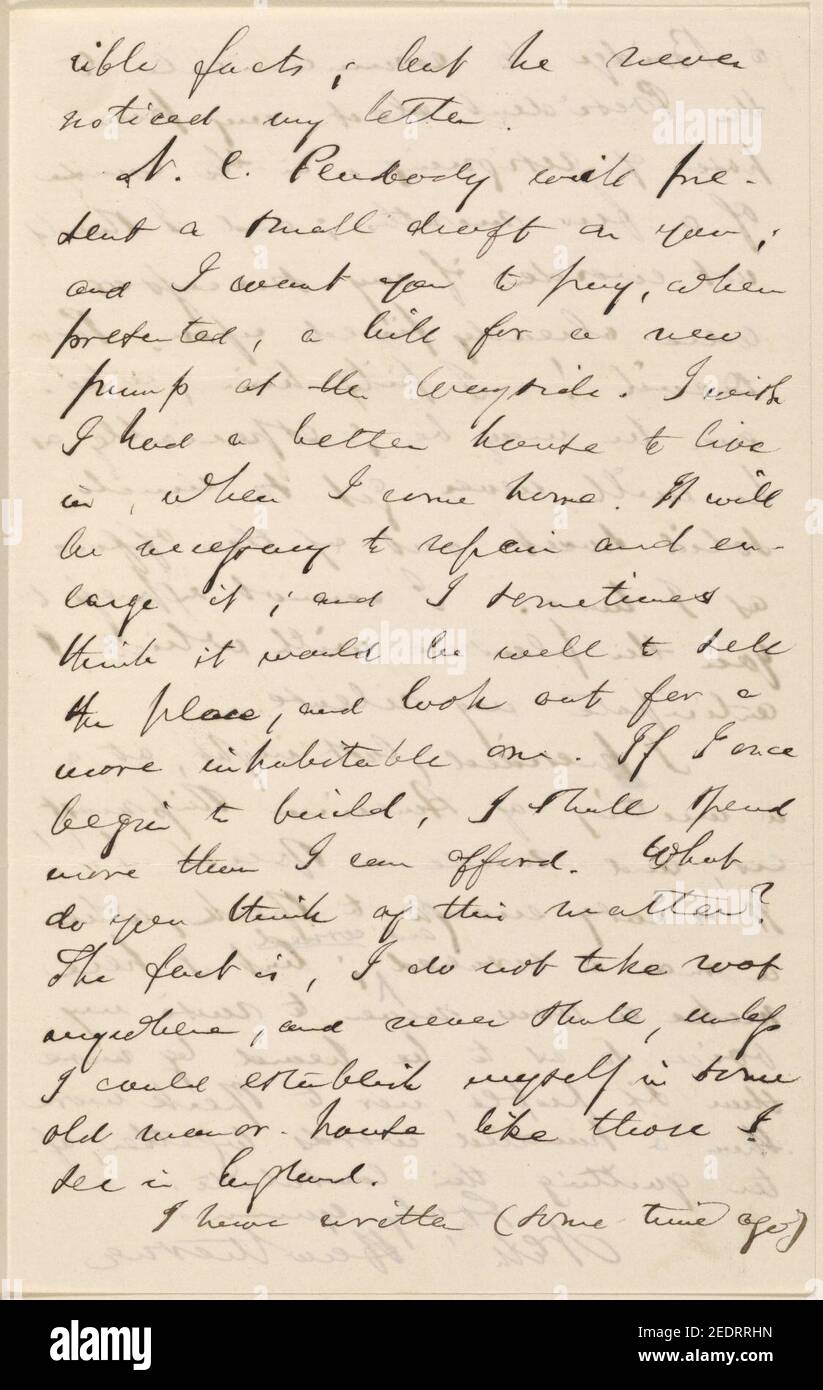 Ticknor, (William D.), ALS to. Jan. 31, 1857 Stock Photo - Alamy