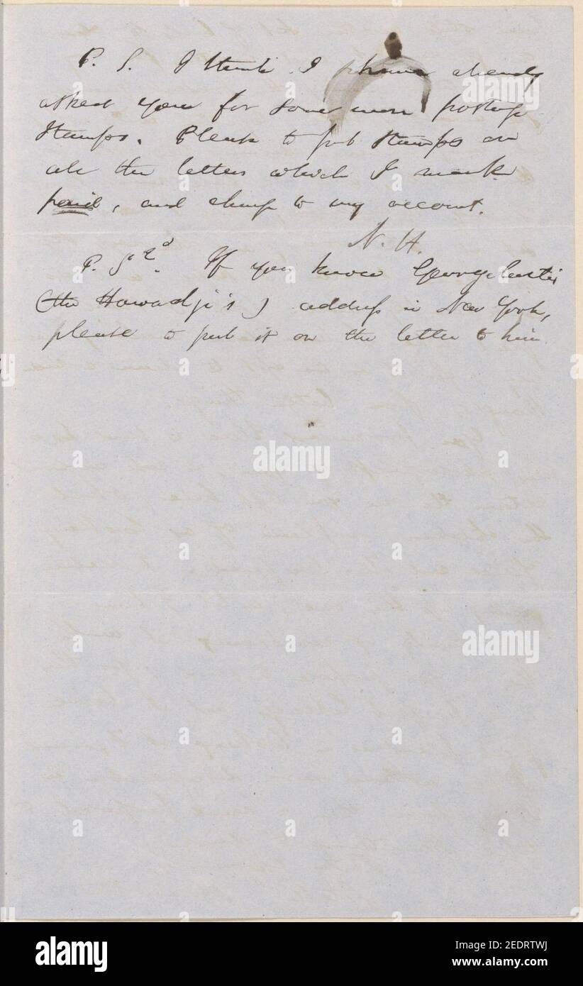 Ticknor, (William D.), ALS to. Jun. 9, 1855 Stock Photo - Alamy