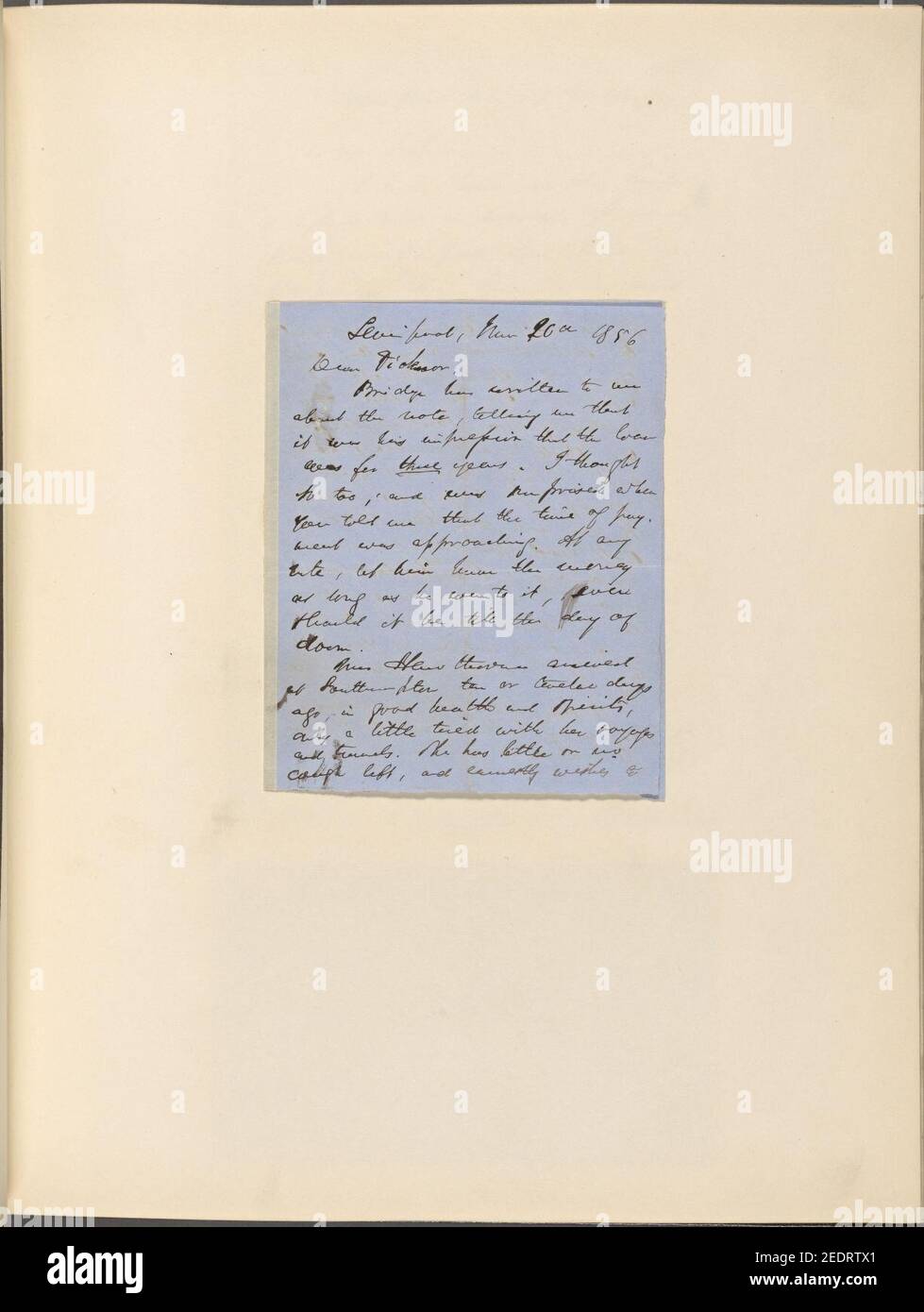 Ticknor, (William D.), ALS to. Jun. 20, 1856 Stock Photo - Alamy