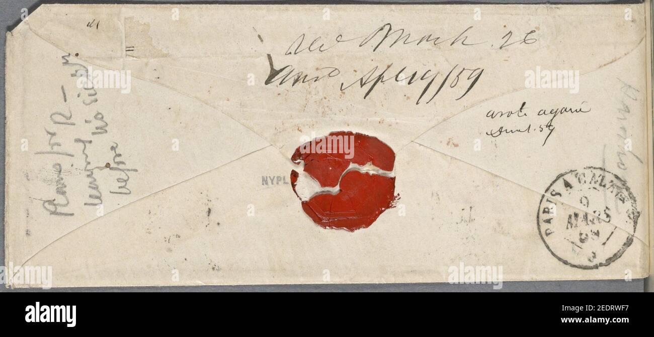 Ticknor, (William D.), ALS to. Mar. 4, 1859 Stock Photo - Alamy