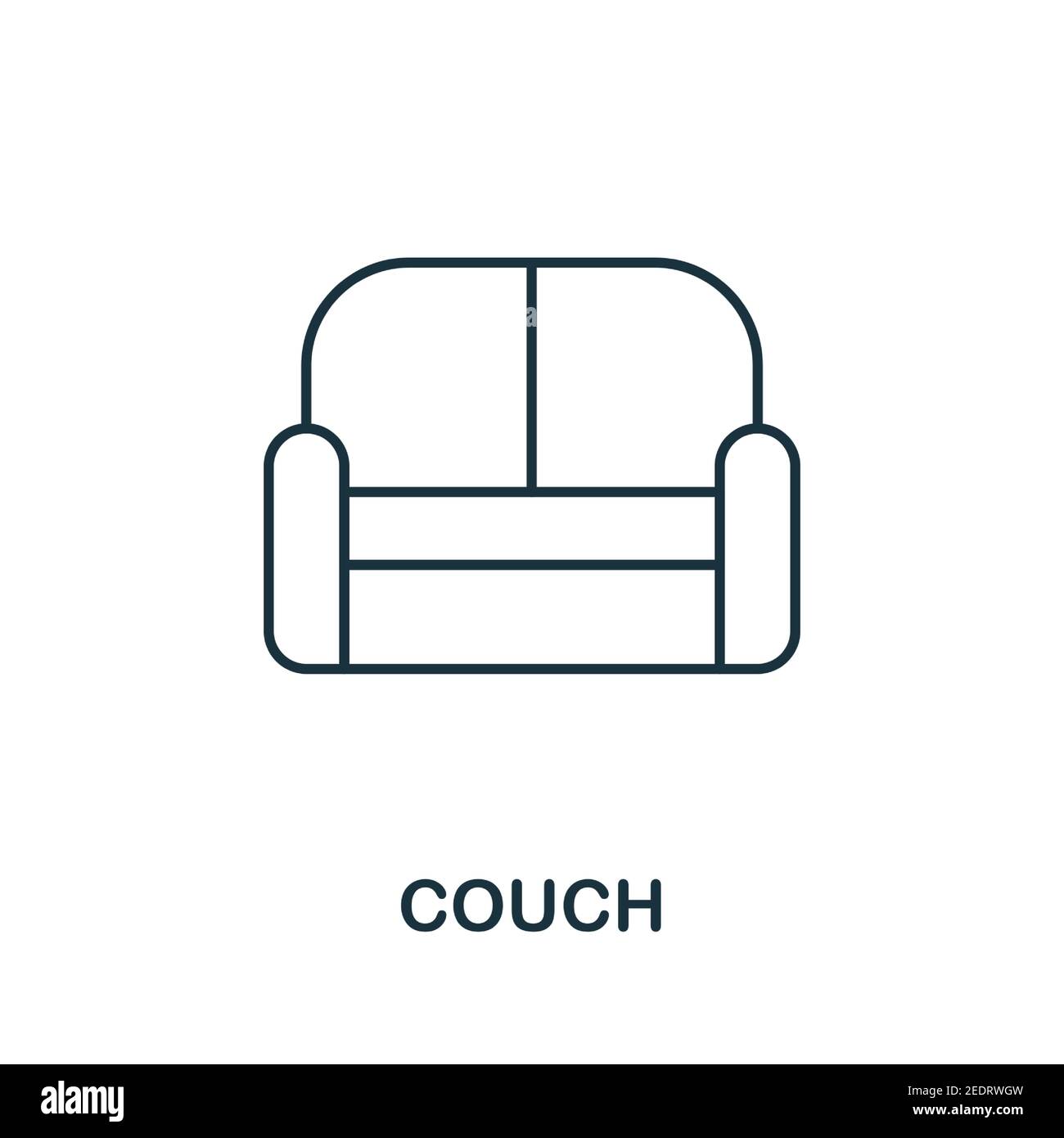 Couch icon. Simple illustration from furniture collection. Creative ...