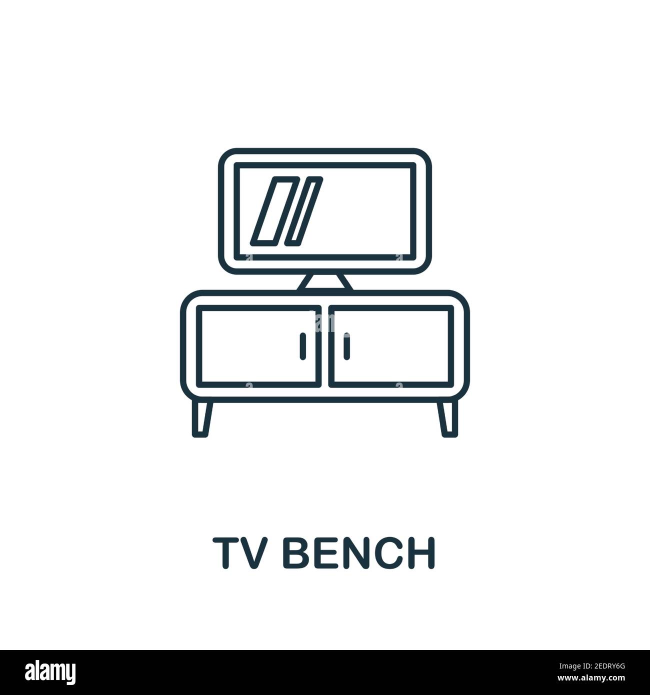 Tv Bench icon. Simple illustration from furniture collection. Creative ...