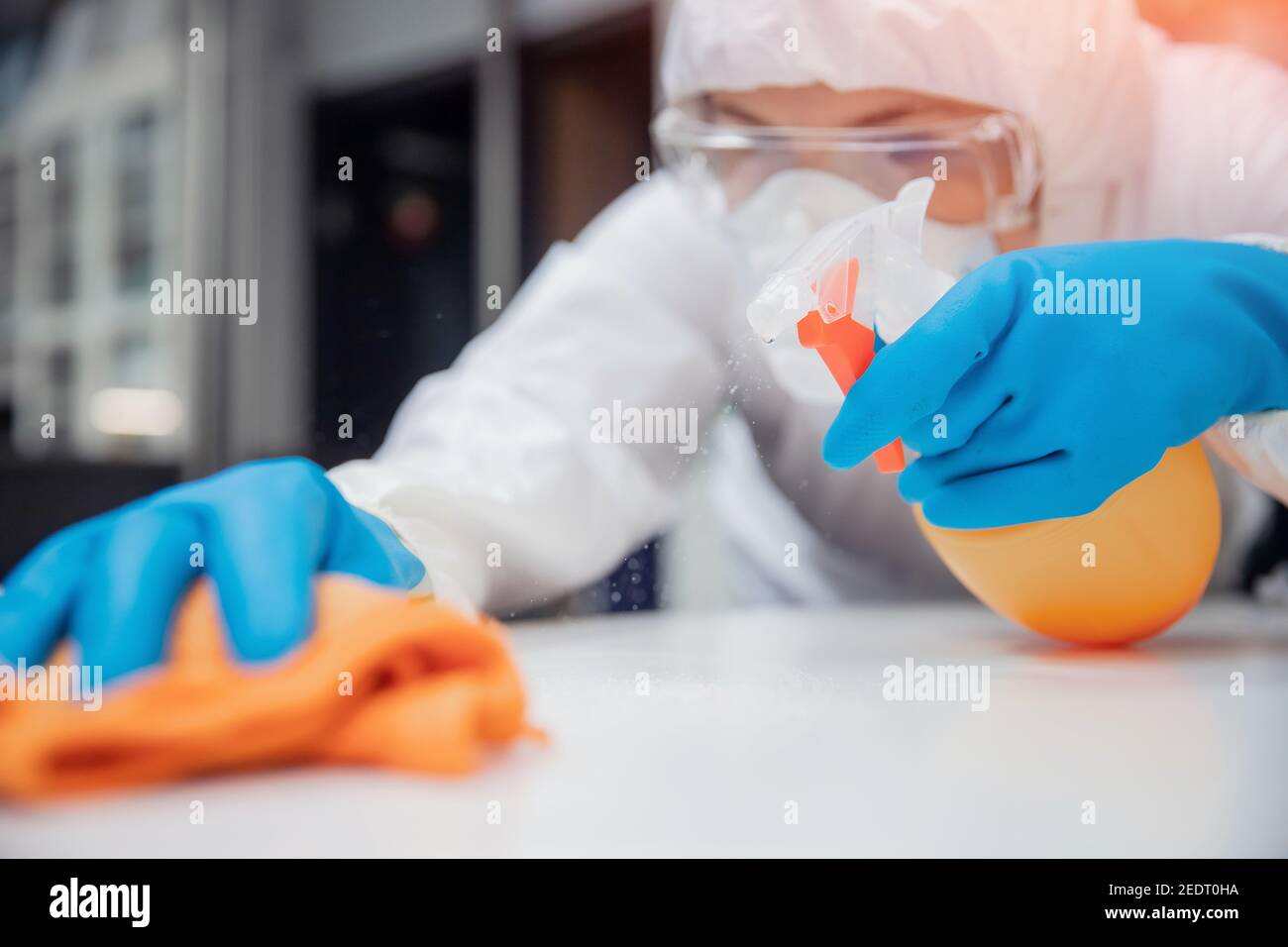 Medical staff disinfection sanitize from Coronavirus pandemic infection ...