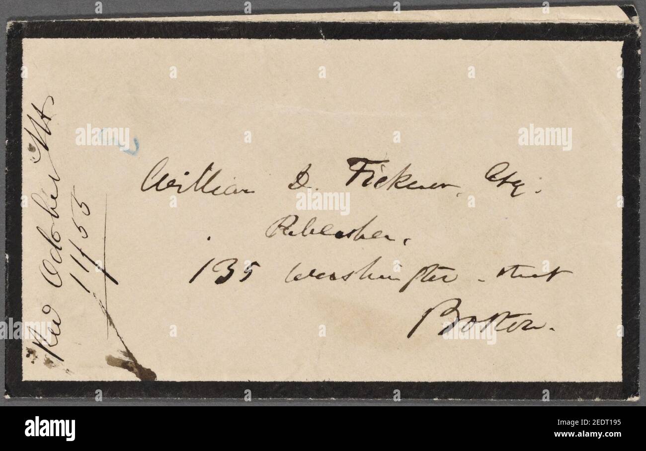 Ticknor, William D., ALS to. Sep. 27, 1855 Stock Photo - Alamy