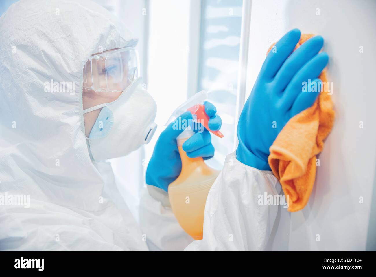 Medical staff cleaning and disinfection with antiseptics of viruses and ...