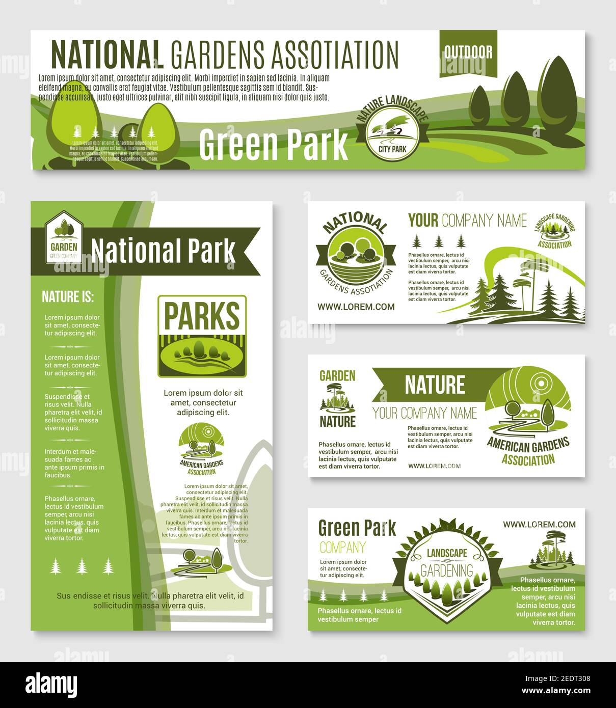 Green gardening and nature environment association vector business ...
