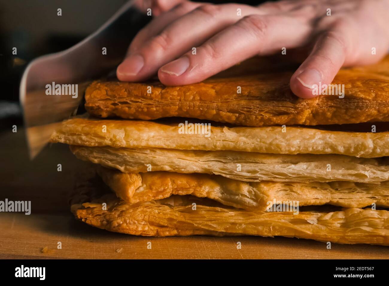 Golden layers puff pastry hi-res stock photography and images - Alamy