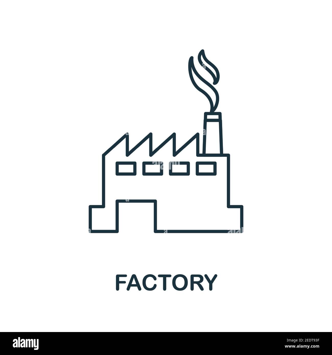 Factory icon. Simple element from global warming collection. Creative ...