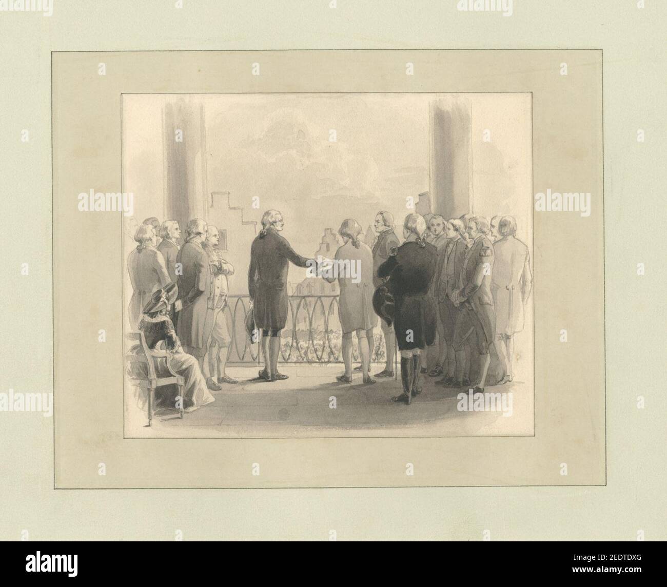 Washington swearing the oath of office Stock Photo - Alamy