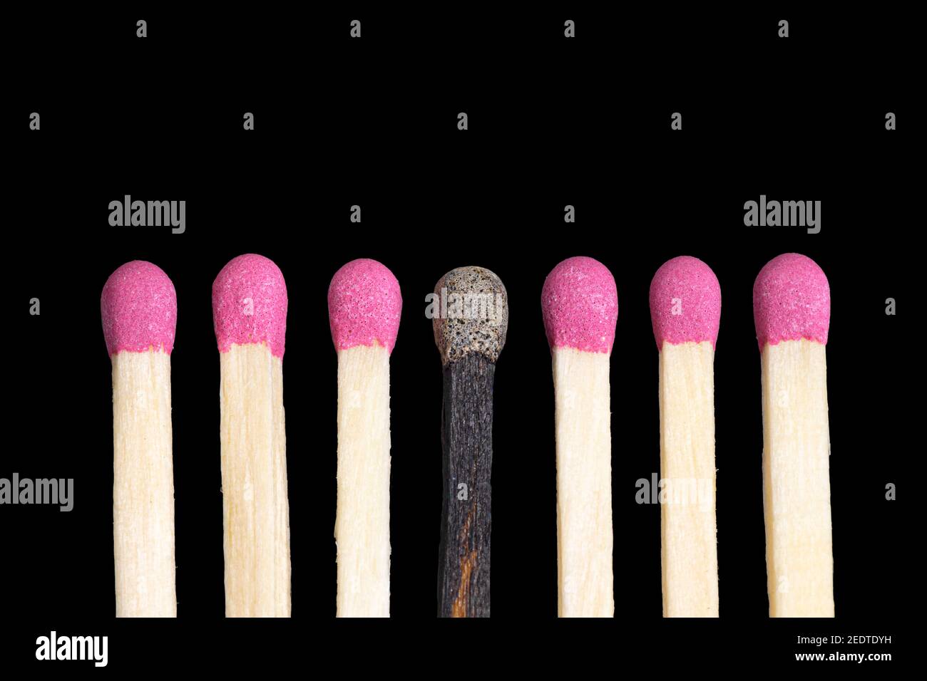 Burnt matchsticks in black background hi-res stock photography and ...