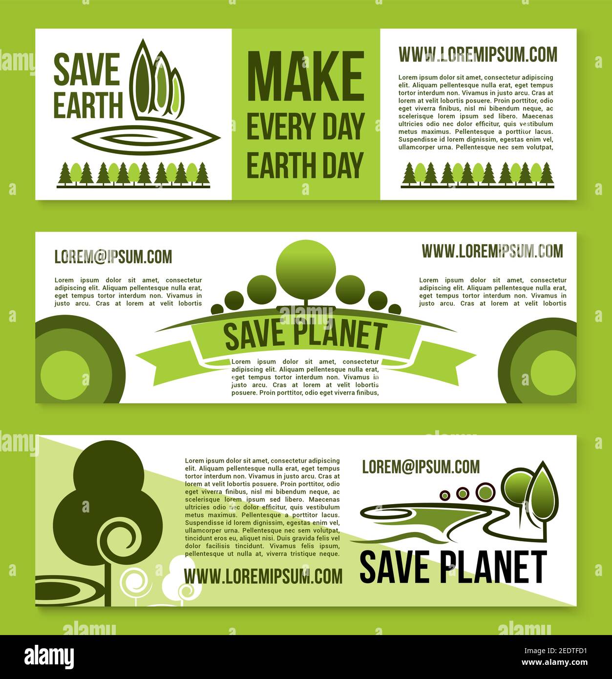 Earth Day vector banners concept. Template design for global green ...