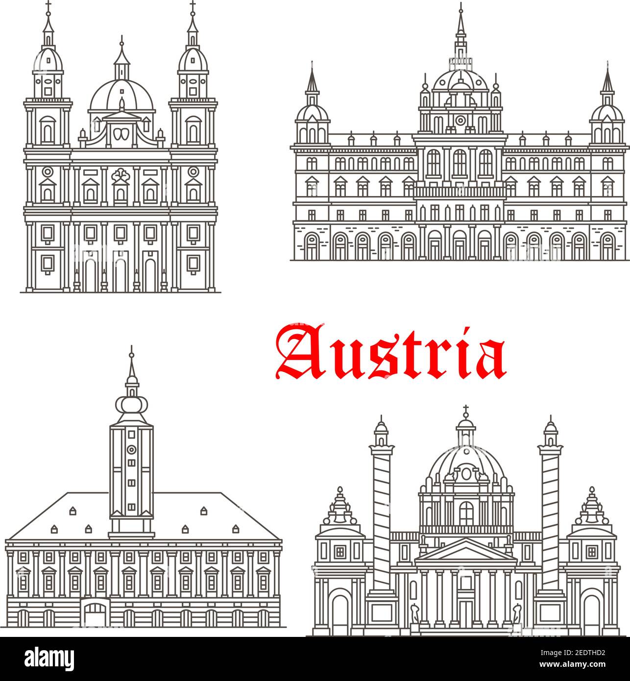 Medieval austrian town Stock Vector Images - Alamy