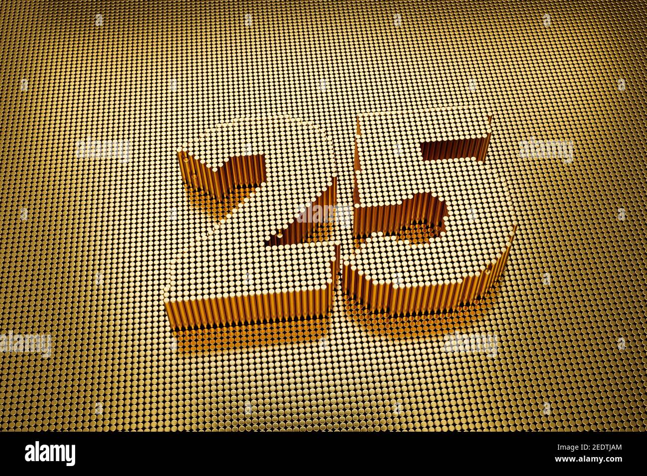 The number 25 in gold. Anniversary or birthday concept Stock Photo - Alamy
